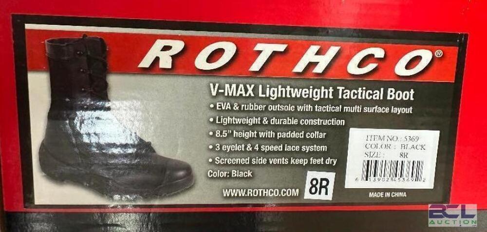 DESCRIPTION ROTHCO V-MAX LIGHTWEIGHT TACTICAL BOOT, BLACK SIZE 8R ...