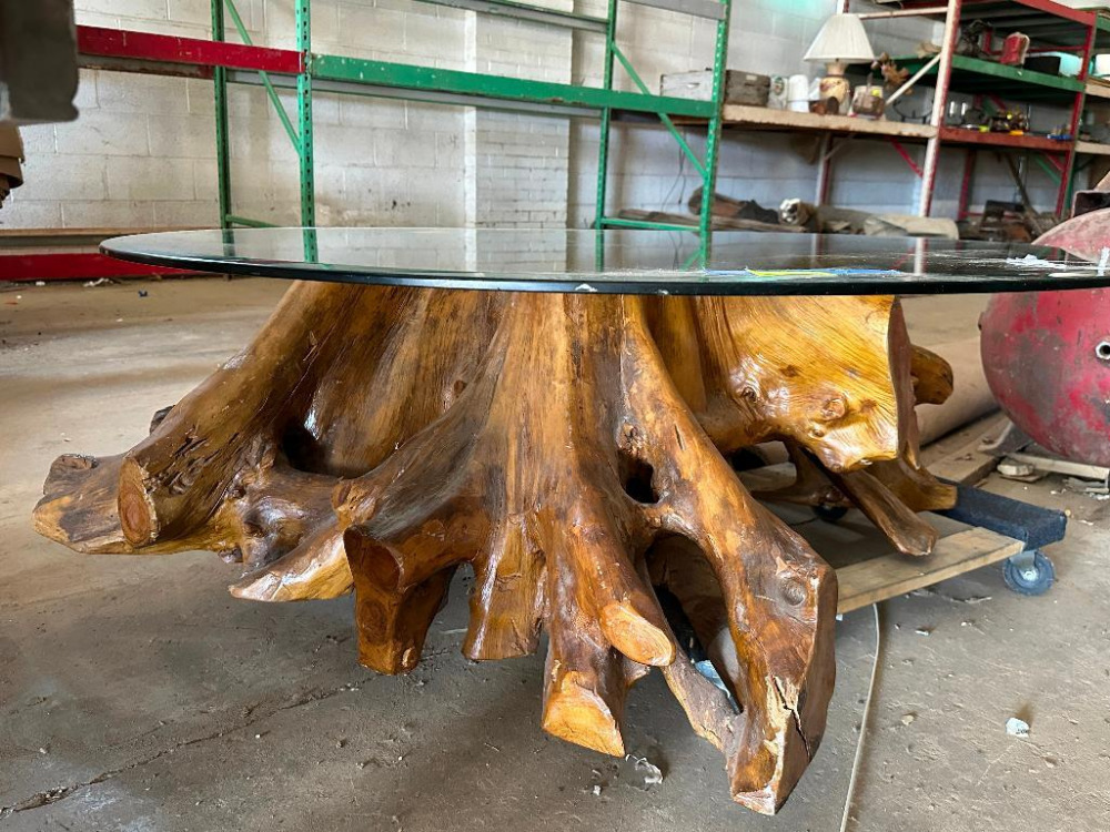 EXTREMELY HIGH QUALITY, HAND MADE TREE STUMP COFFEE TABLE