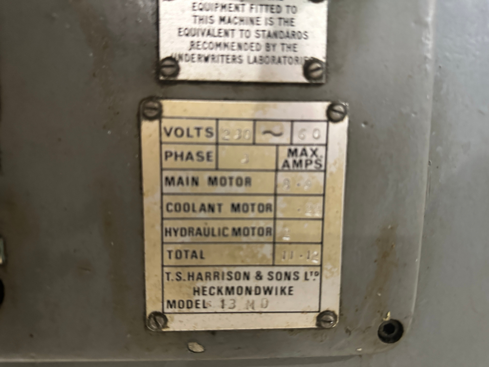 13 X 40 HARRISON M300 TOOLROOM LATHE EQUIPPED WITH 3-JAW CHUCK, INCH ...
