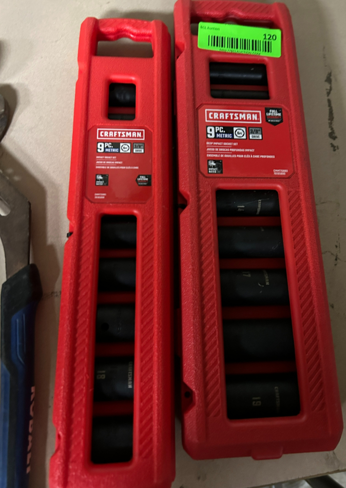 (1) LOT OF CRAFTMENS SOCKET SETS AND TOOLS AS SHOWN